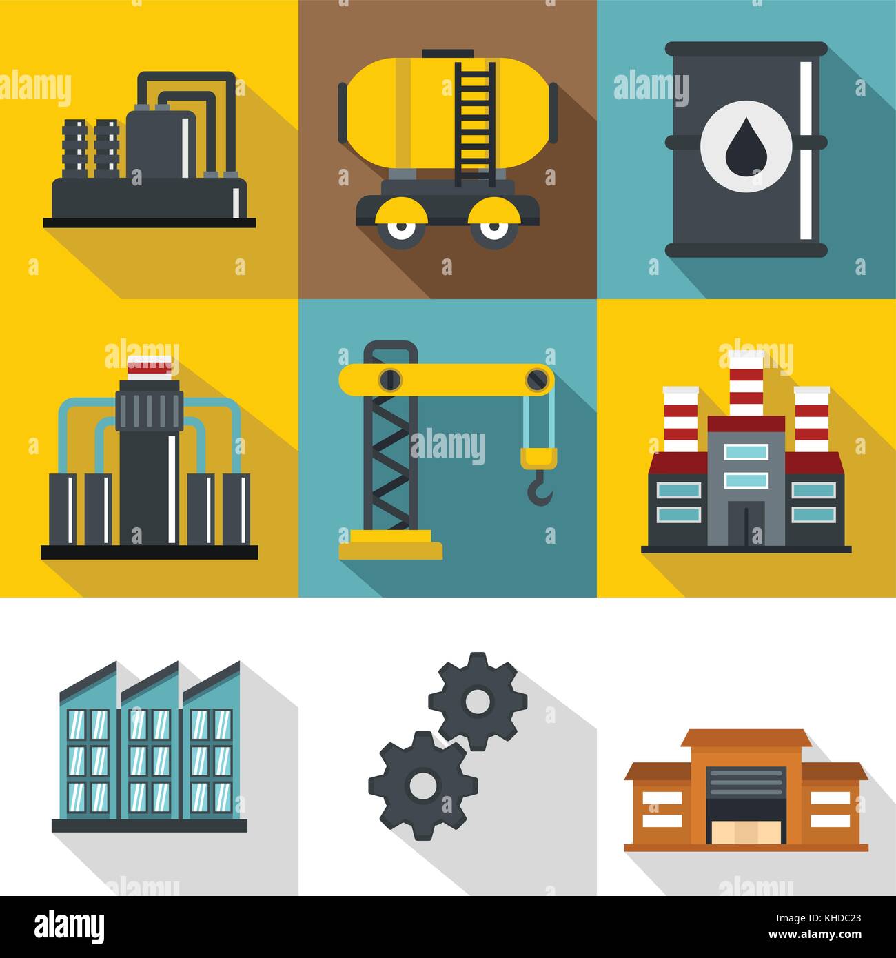 Oil icons set, flat style Stock Vector Image & Art - Alamy