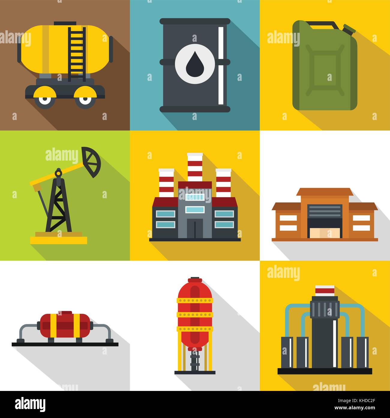 Fuel icons set, flat style Stock Vector Image & Art - Alamy