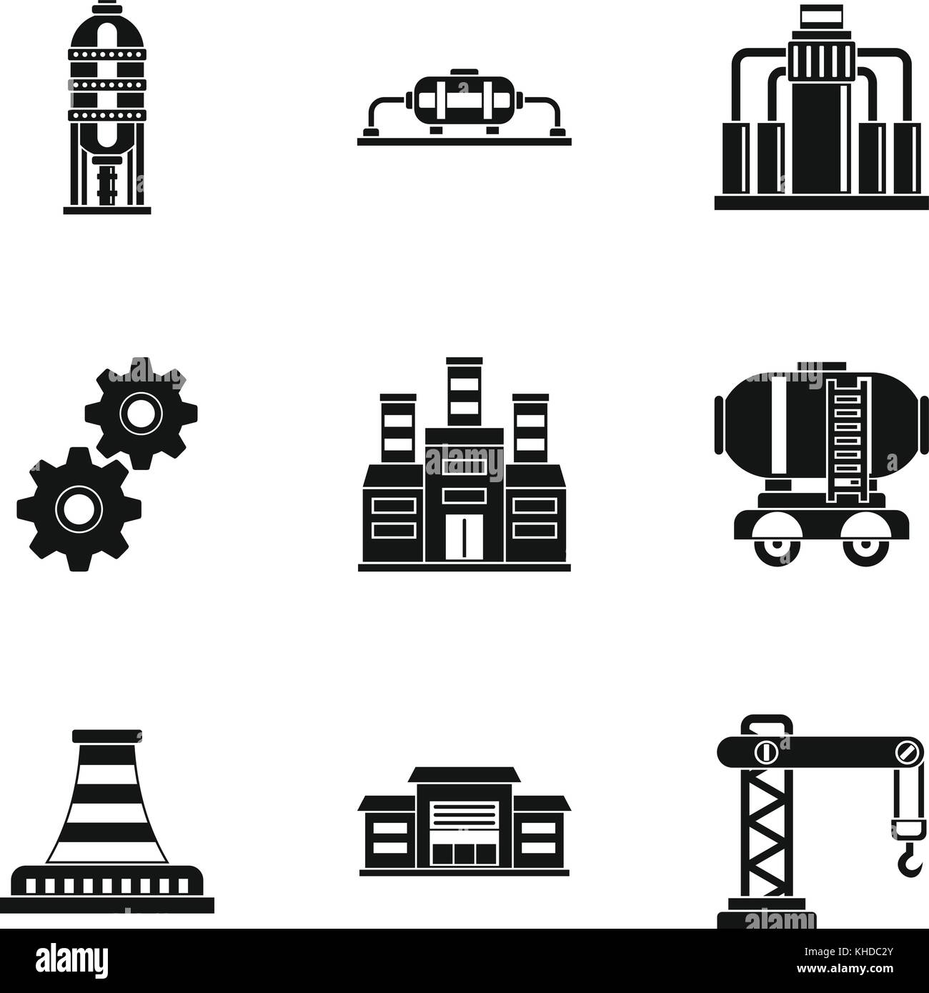 Gasoline processing icons set Stock Vector Images - Alamy