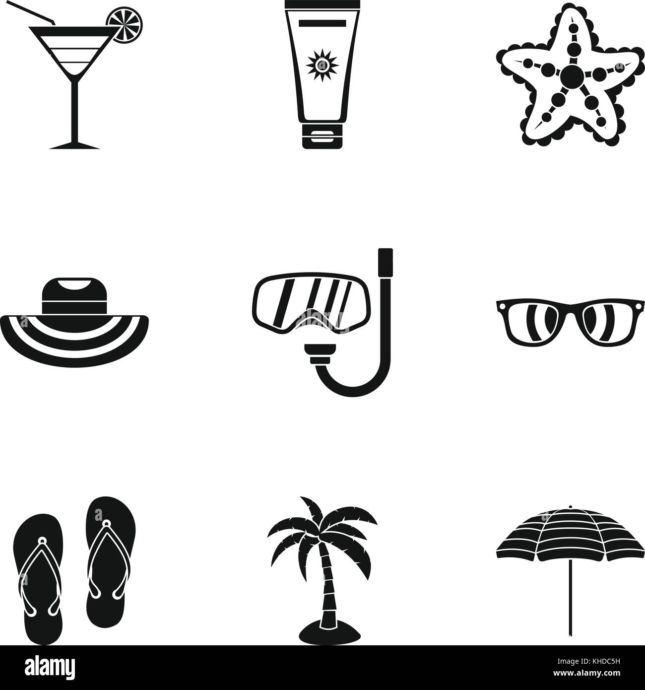 Coast icons set, simple style Stock Vector Image & Art - Alamy