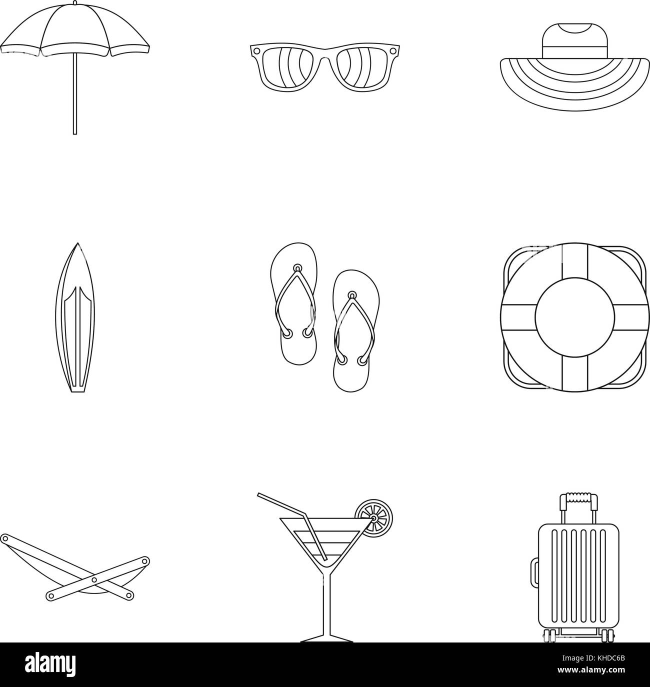 Coast icons set, outline style Stock Vector Image & Art - Alamy