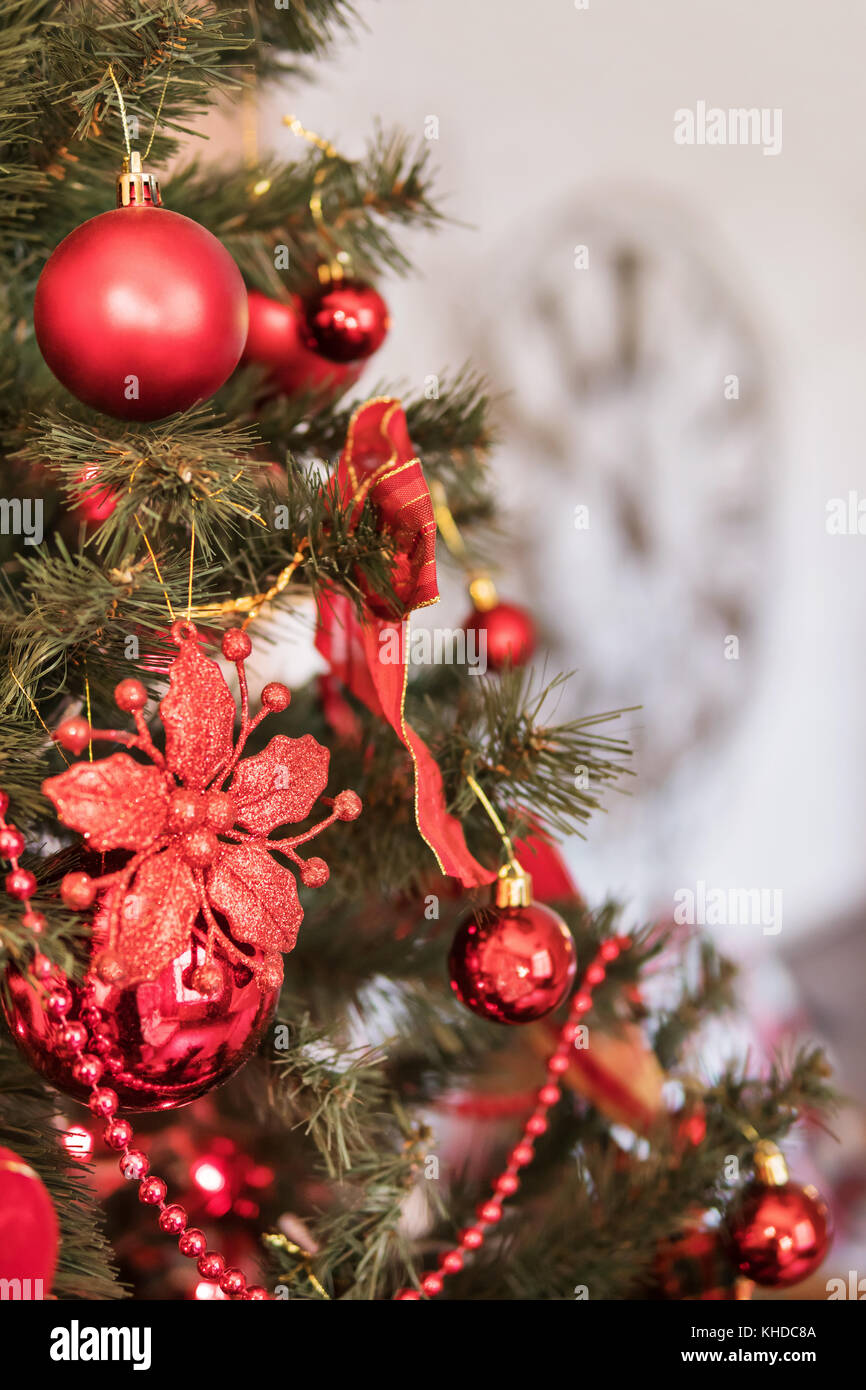 Christmas tree and clock Stock Photo - Alamy