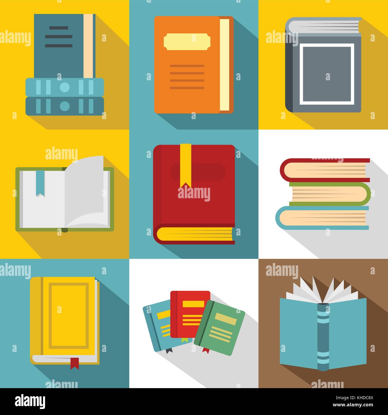 Reading icons set, flat style Stock Vector Image & Art - Alamy
