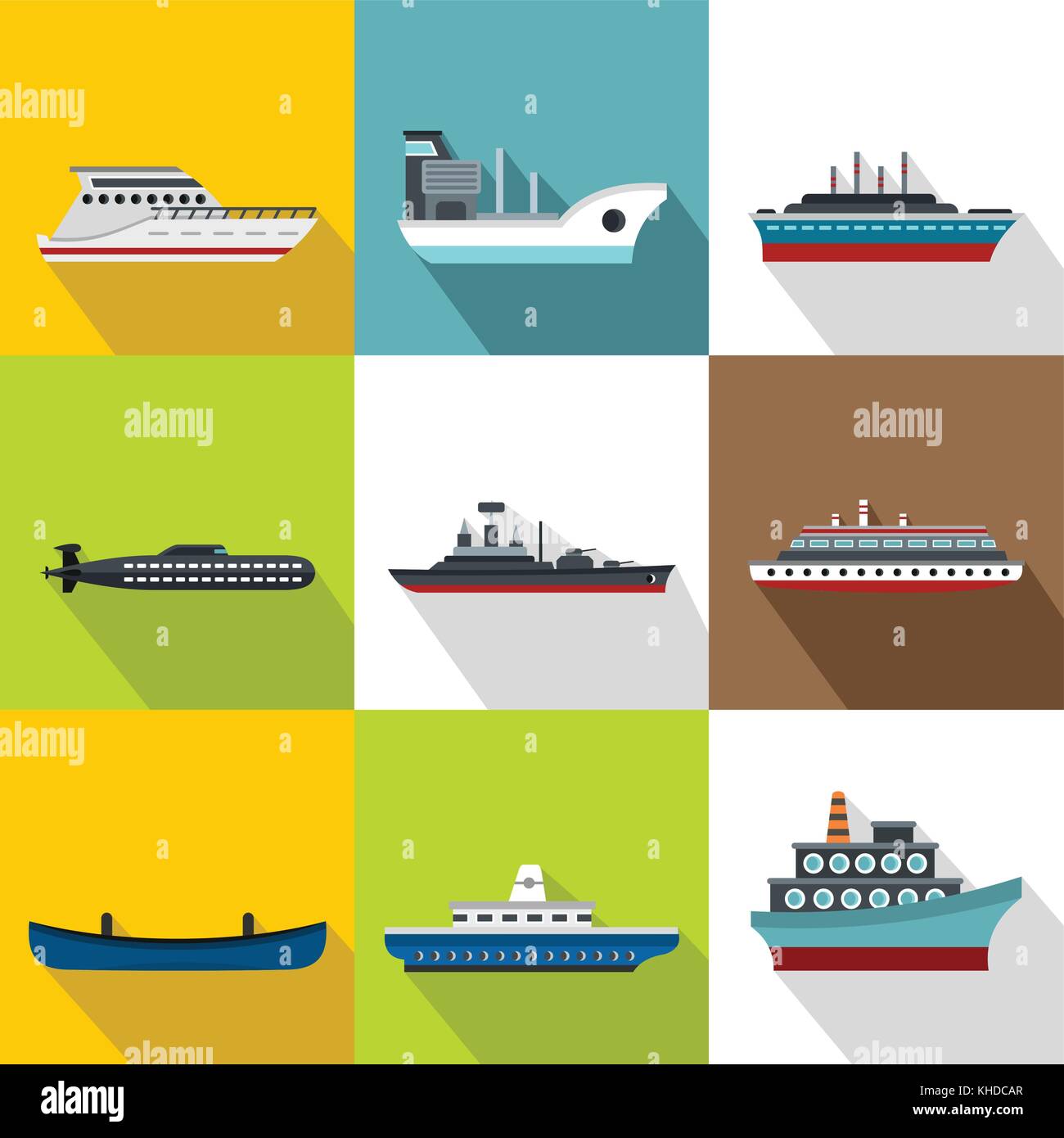 Yacht icons set, flat style Stock Vector Image & Art - Alamy
