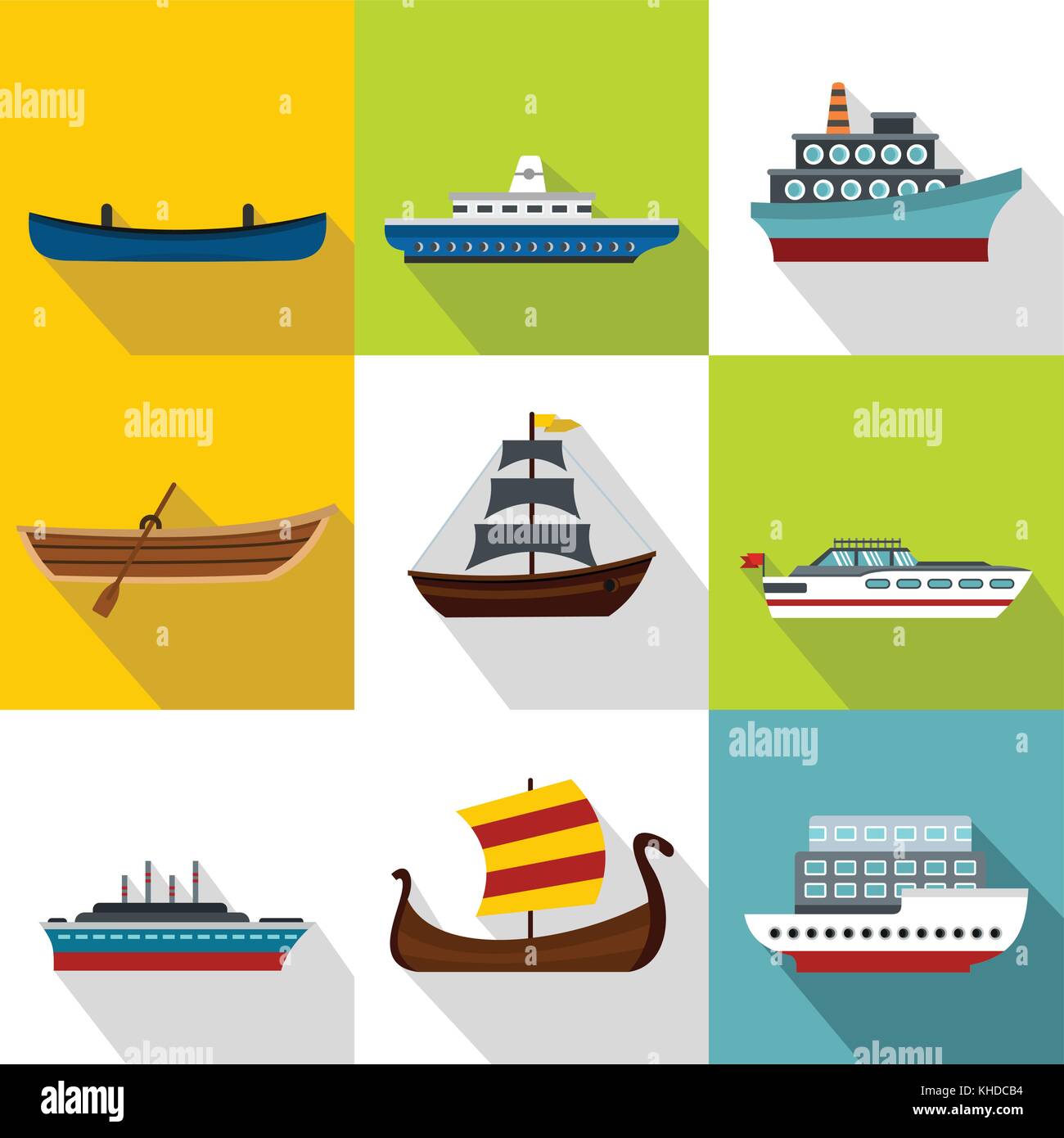 Ocean transport icons set, flat style Stock Vector Image & Art - Alamy