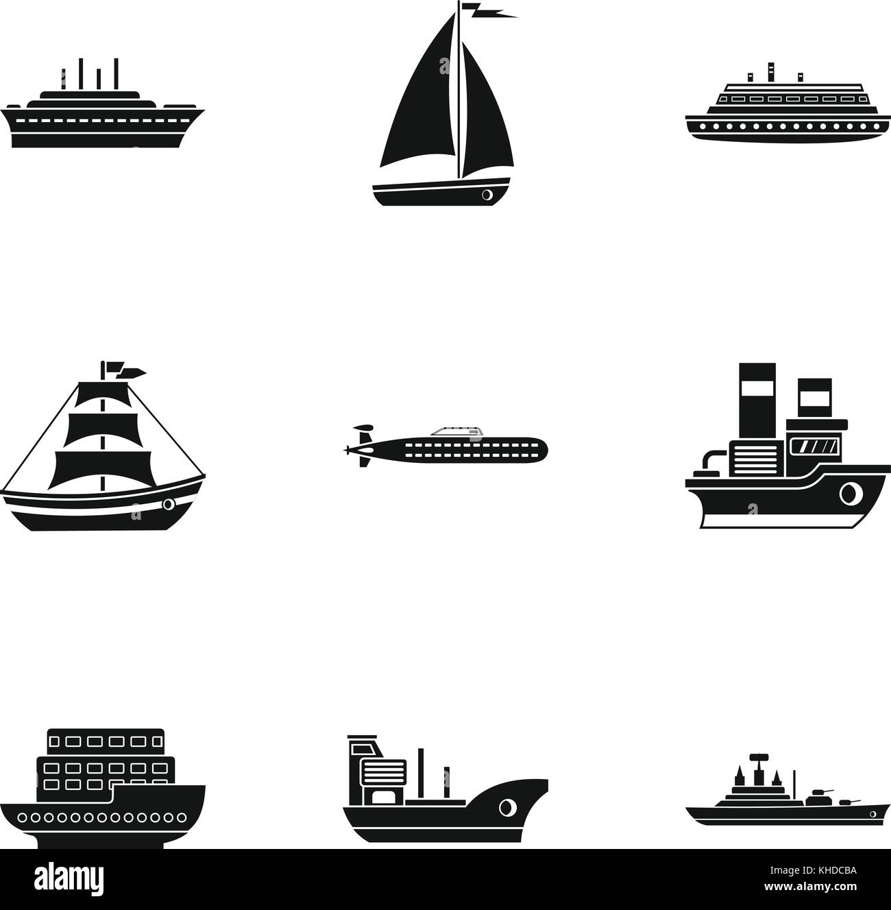 Ship icons set, simple style Stock Vector Image & Art - Alamy