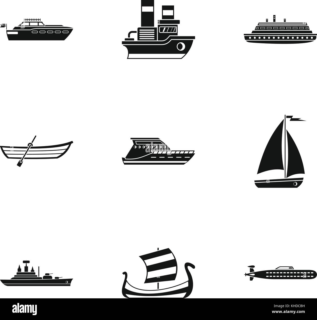 Yacht icons set, simple style Stock Vector Image & Art - Alamy