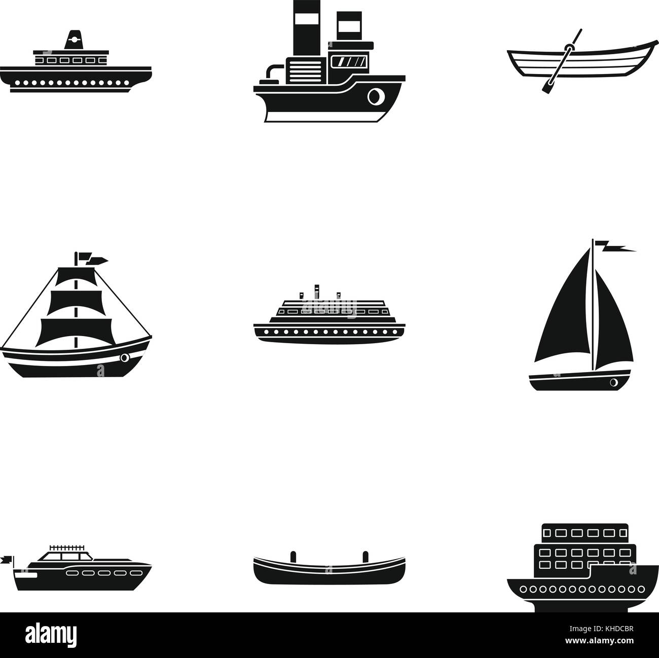 Ocean transport icons set, simple style Stock Vector Image & Art - Alamy