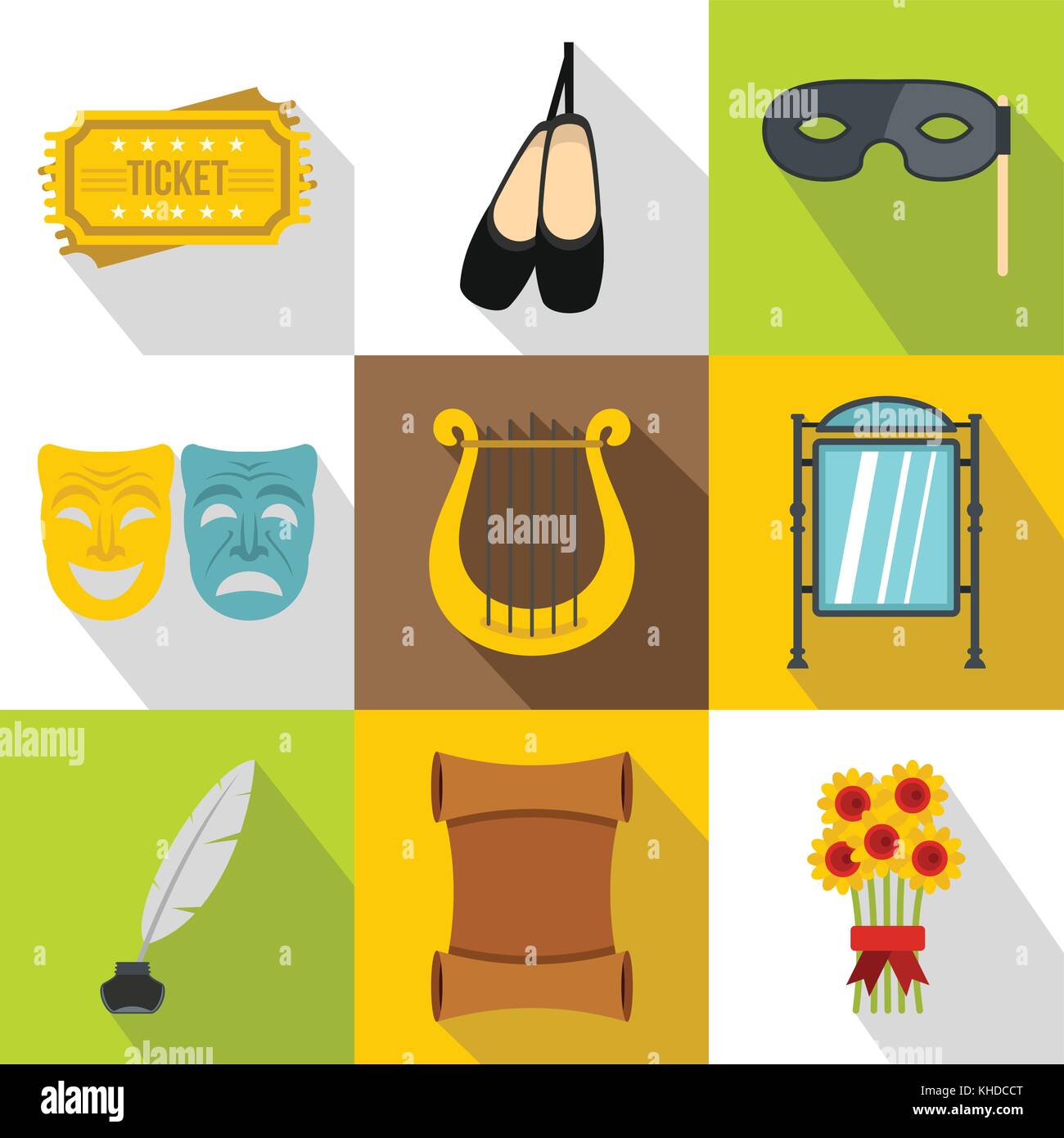 Performance icons set, flat style Stock Vector Image & Art - Alamy