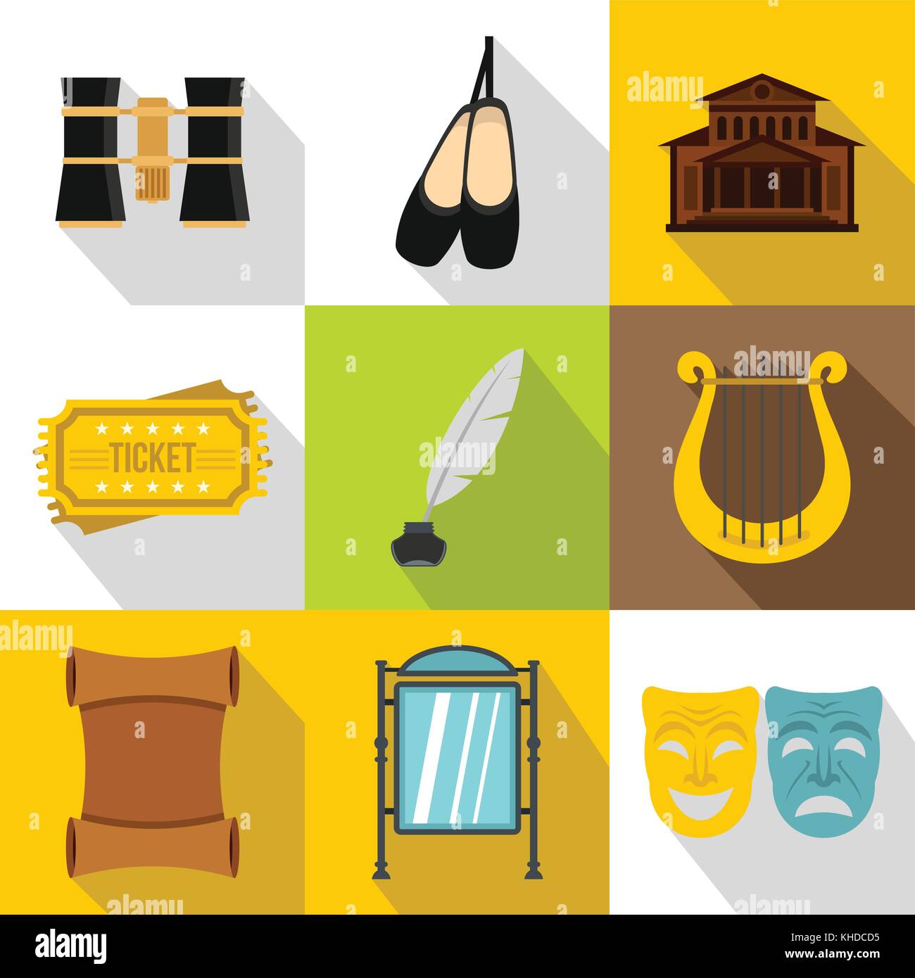 Entertainment in theatre icons set, flat style Stock Vector Image & Art ... Entertainment in theatre icons set, flat style Stock Vector Image & Art ...