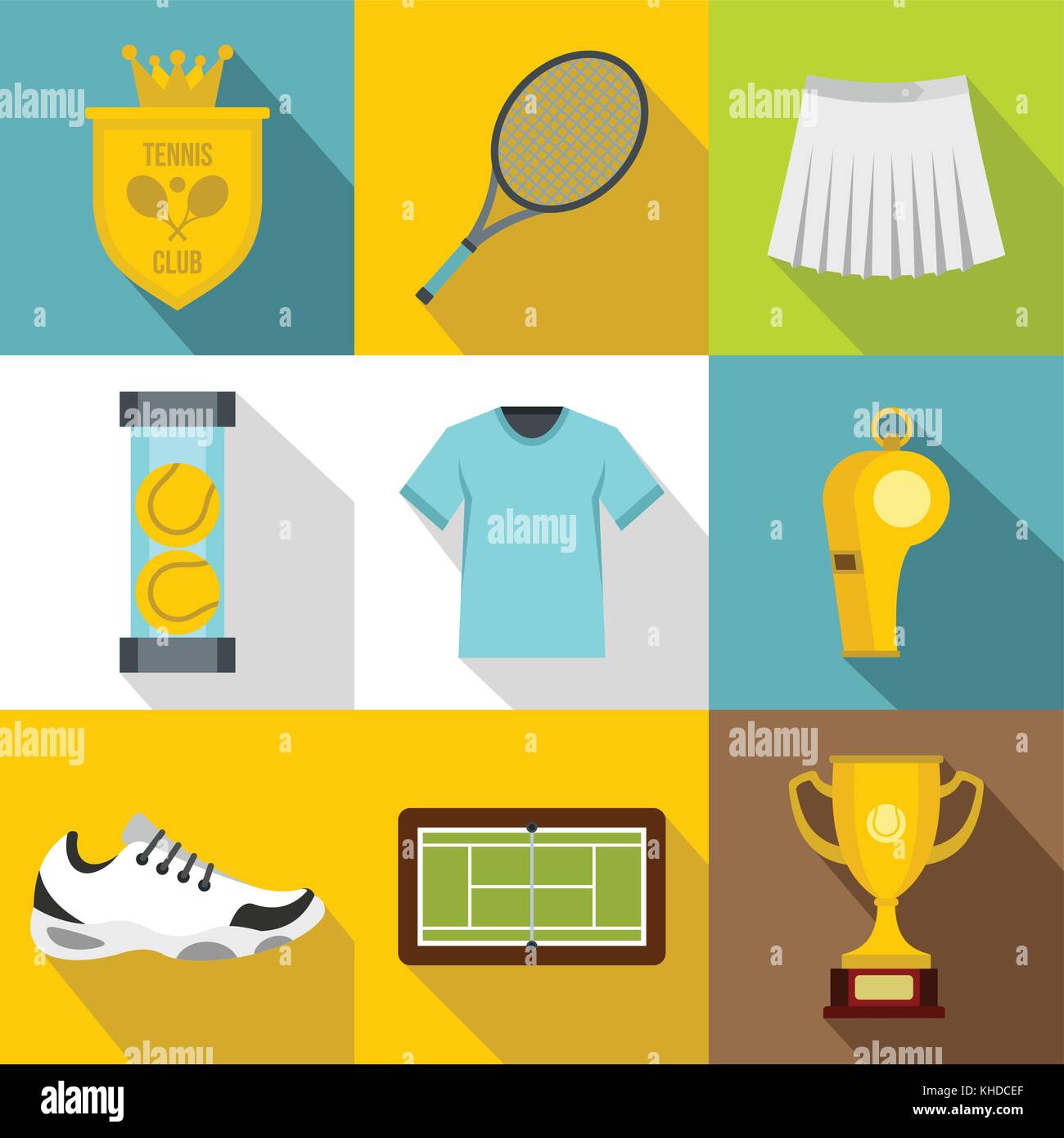 Tennis icons set, flat style Stock Vector Image & Art - Alamy