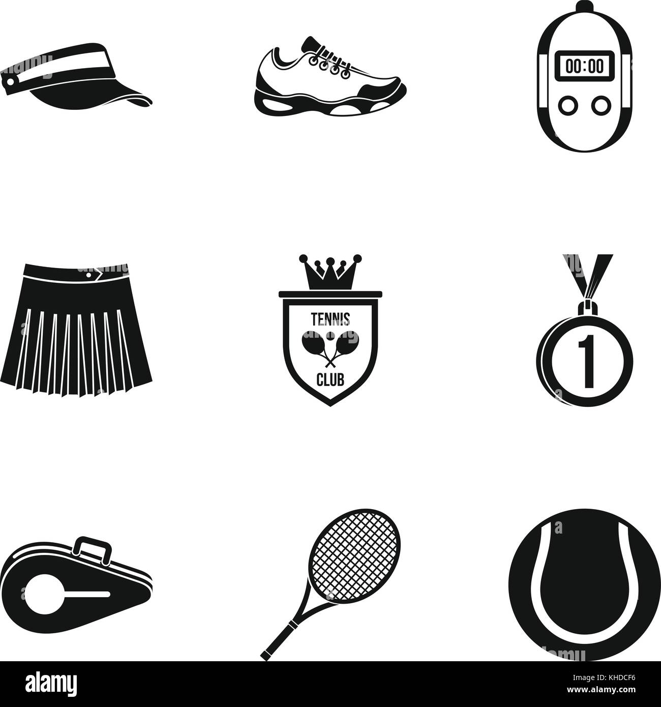 Sport with racket icons set, simple style Stock Vector Image & Art - Alamy