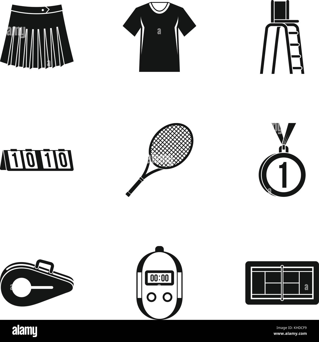 Play in tennis icons set, simple style Stock Vector Image & Art - Alamy