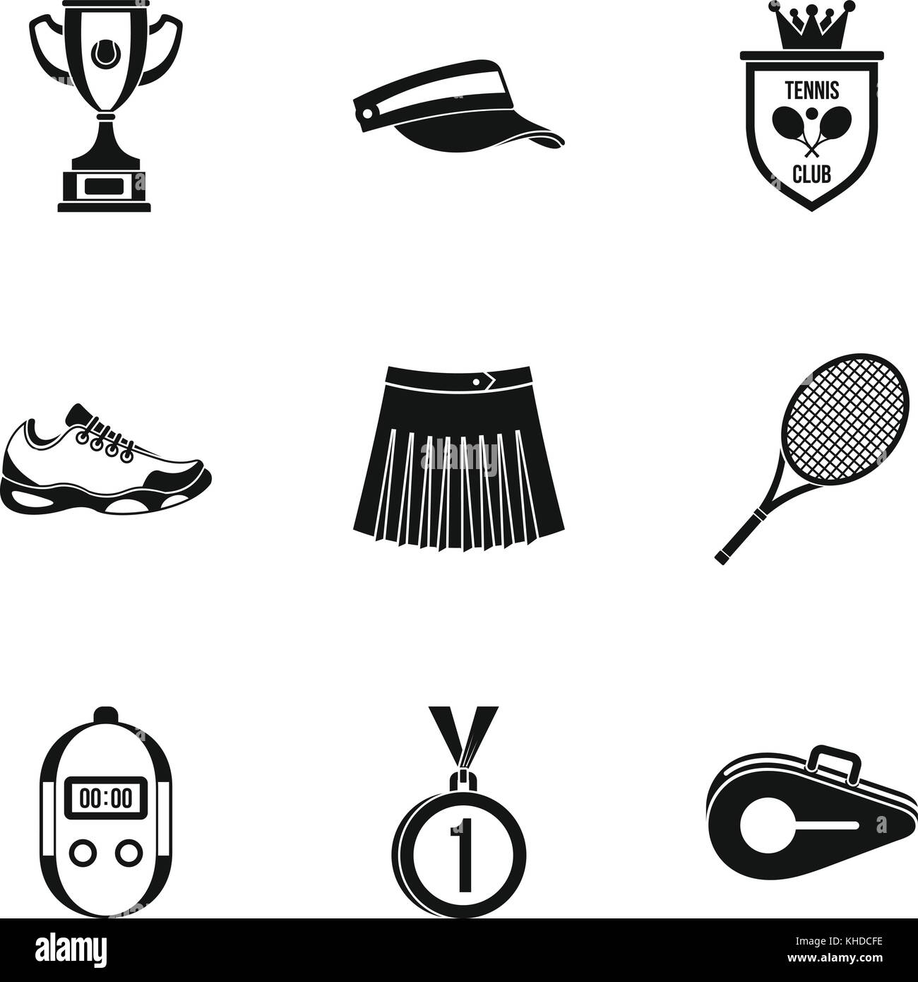 Active tennis icons set, simple style Stock Vector Image & Art - Alamy