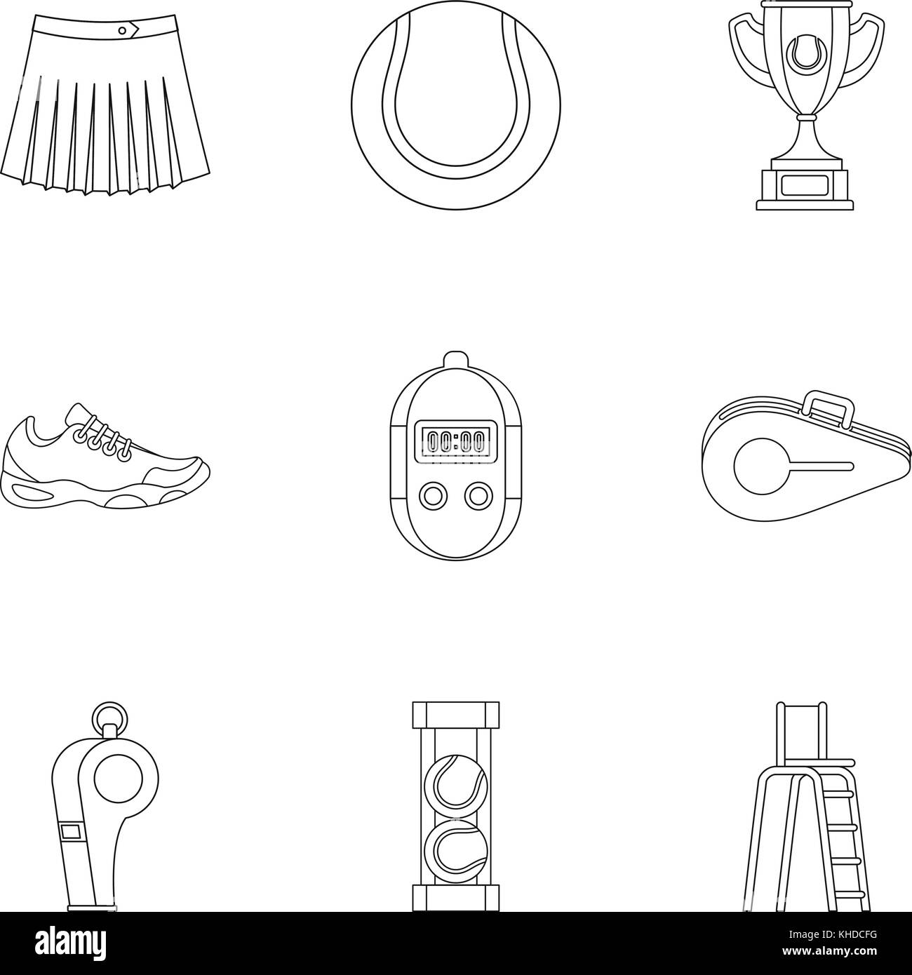 Tennis icons set, outline style Stock Vector Image & Art - Alamy