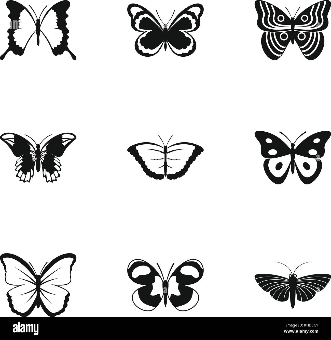 Butterfly beautiful wings icon simple Black and White Stock Photos ...