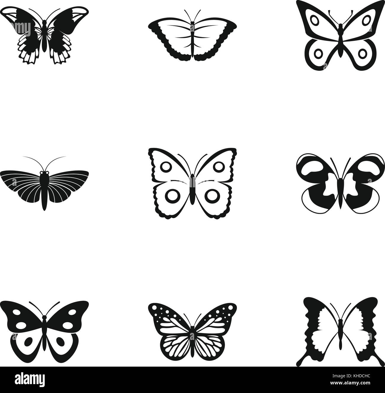 Flying butterfly icons set, simple style Stock Vector Image & Art - Alamy