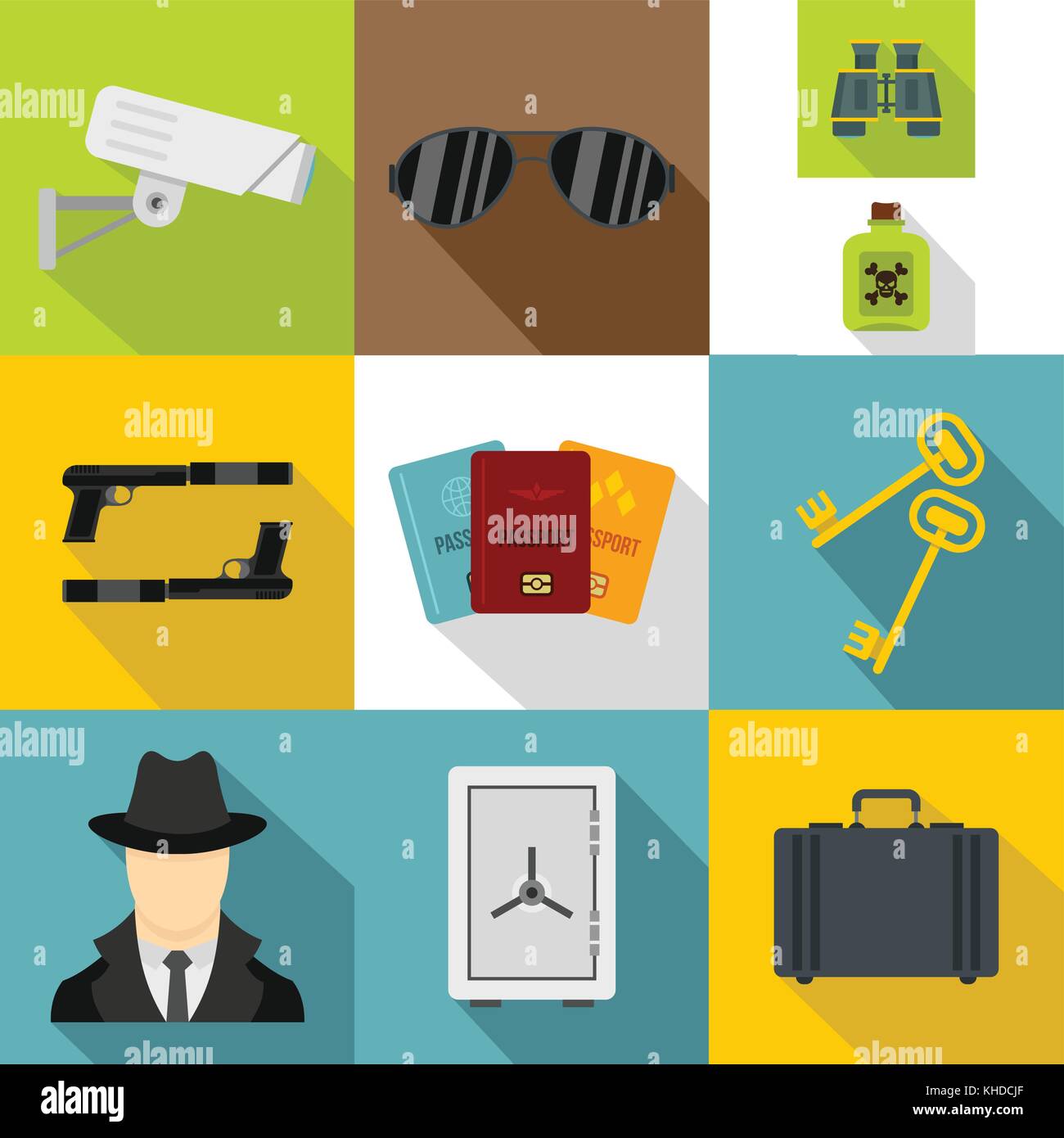 Scout icons set, flat style Stock Vector Image & Art - Alamy