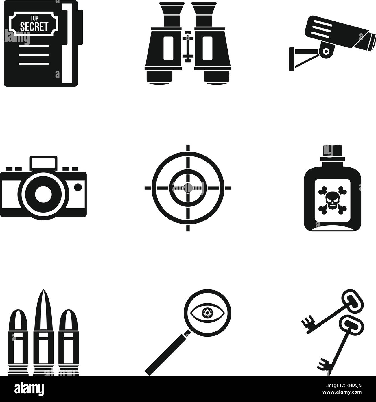 Spy icons set, simple style Stock Vector Image & Art - Alamy