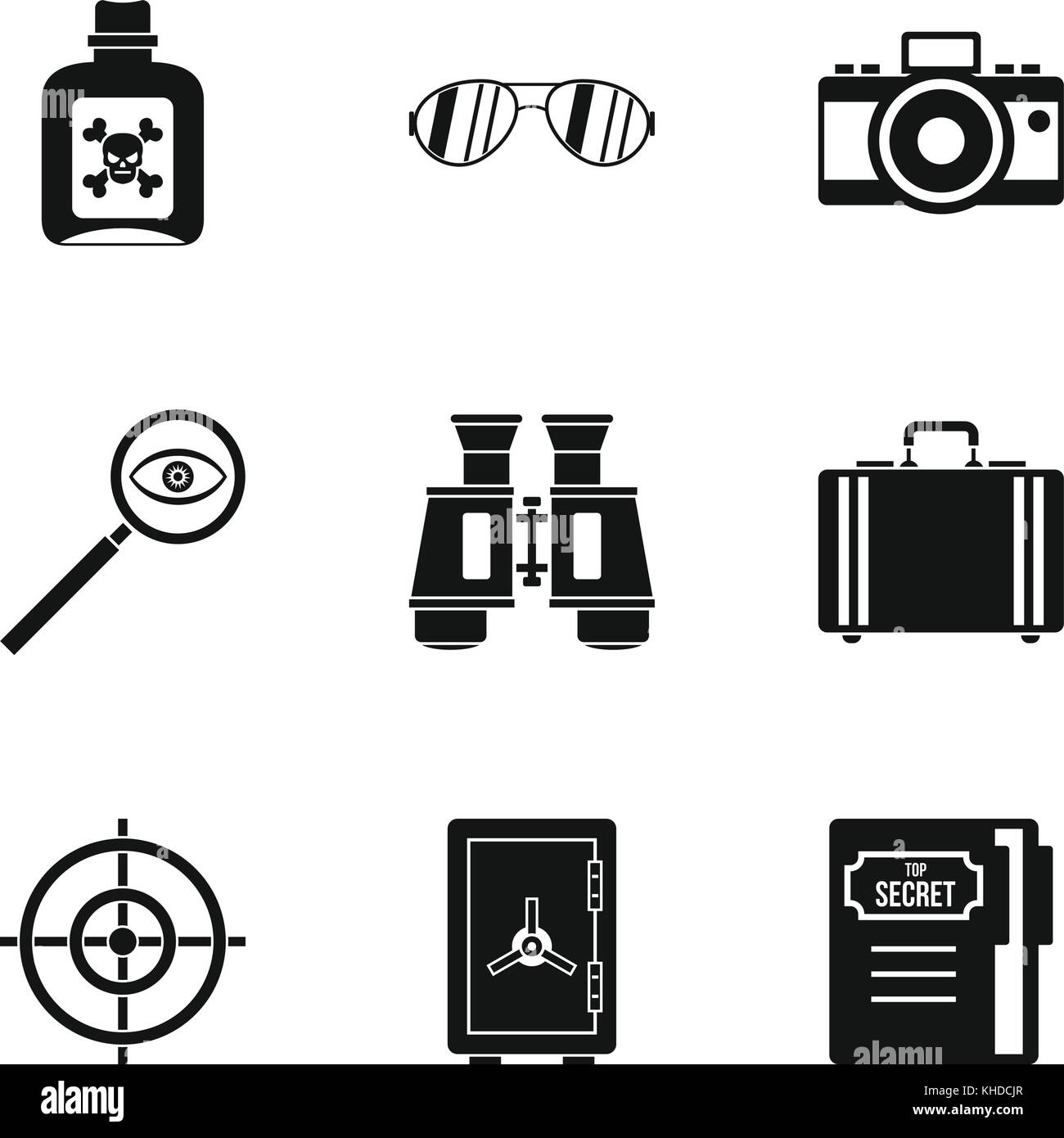 Surveillance icons set, simple style Stock Vector Image & Art - Alamy