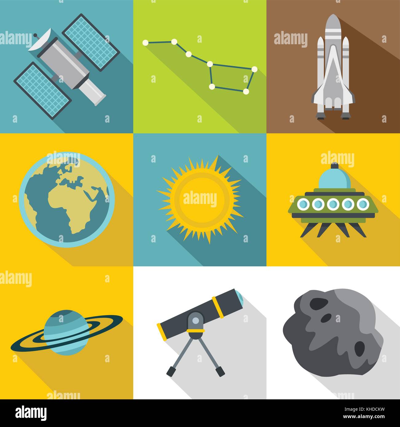 Universe icons set, flat style Stock Vector Image & Art - Alamy
