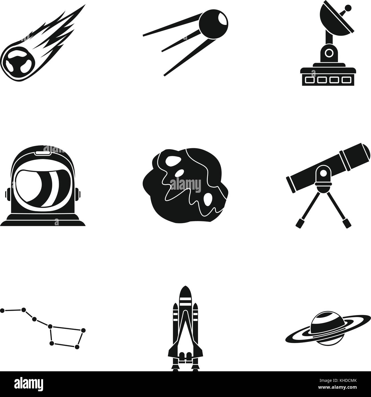 Cosmos icons set, simple style Stock Vector Image & Art - Alamy