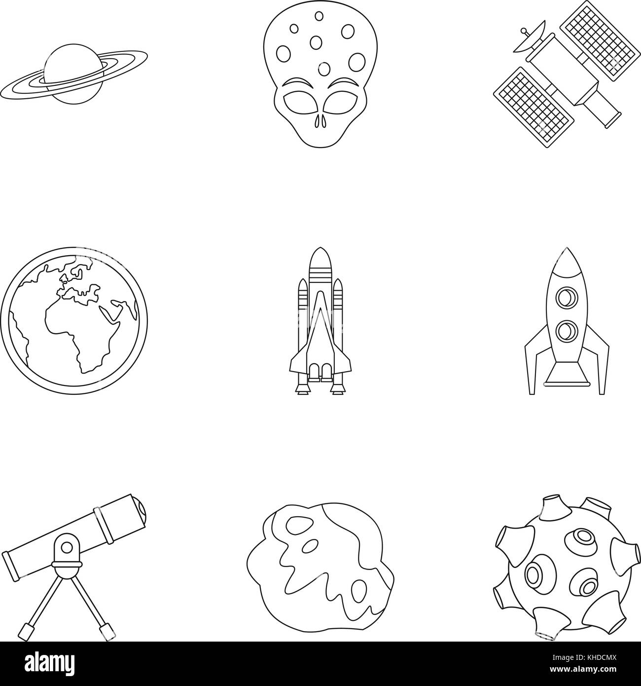 Space icons set, outline style Stock Vector Image & Art - Alamy