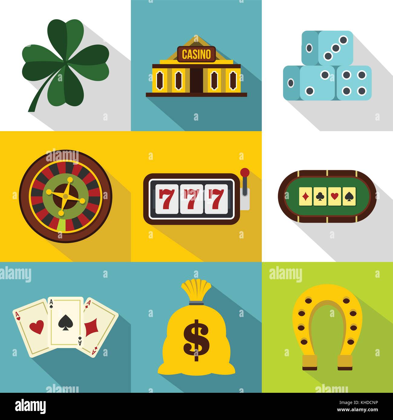 Gambling icons set, flat style Stock Vector Image & Art - Alamy