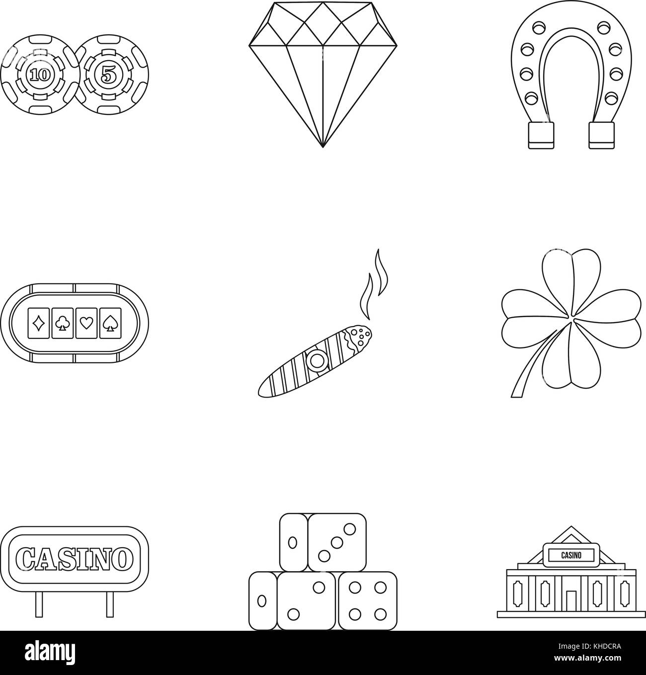 Casino game icons set, outline style Stock Vector Image & Art - Alamy