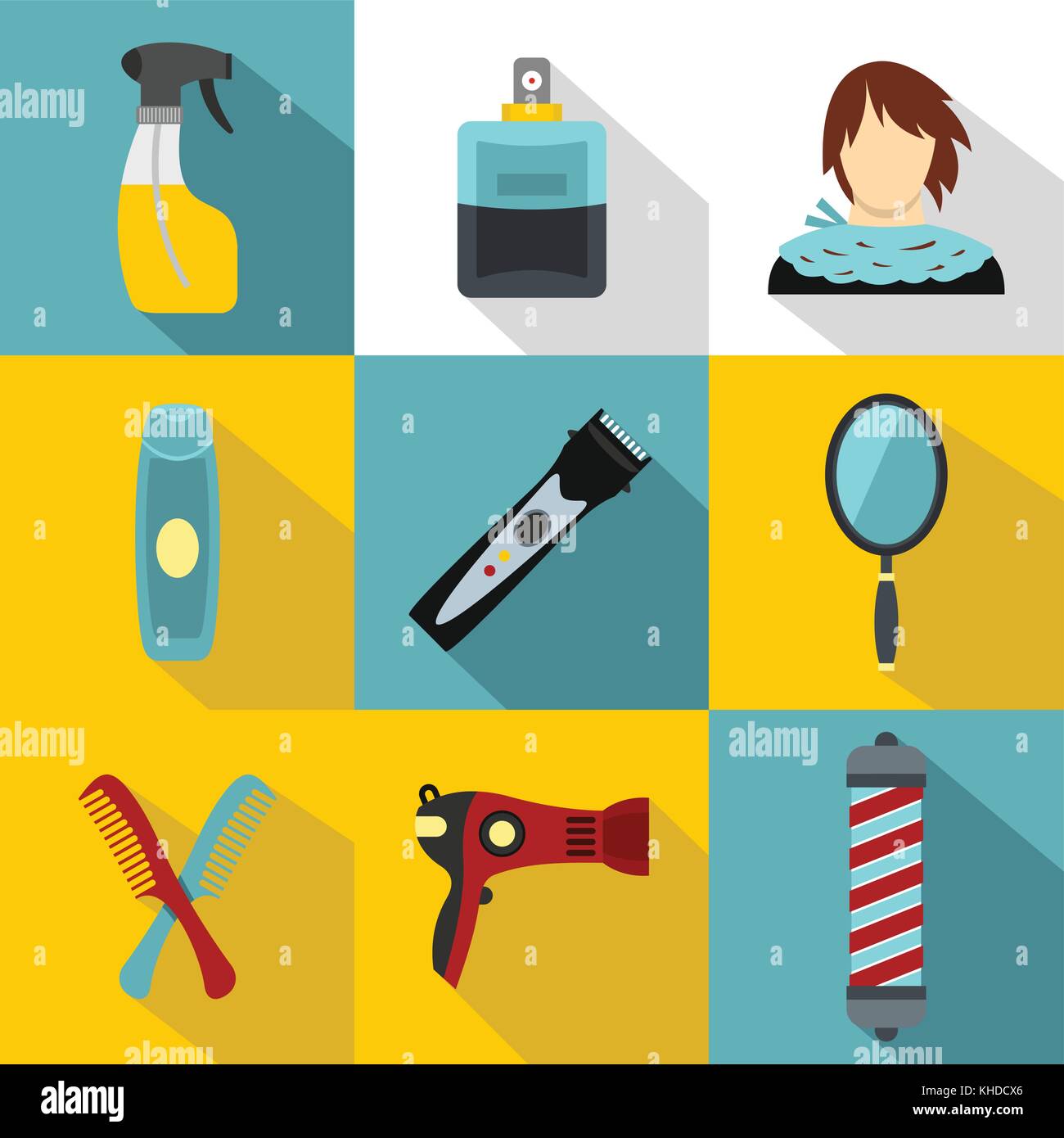 Hairstyle icons set, flat style Stock Vector Image & Art - Alamy