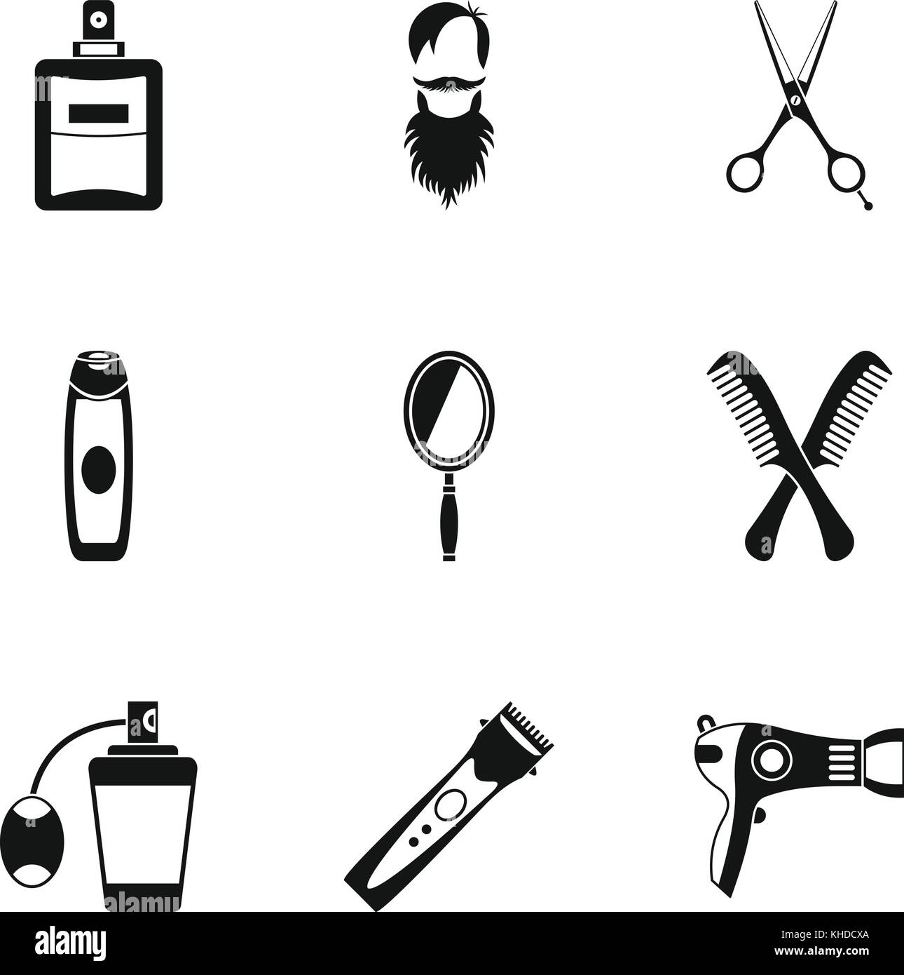Barber icons set, simple style Stock Vector Image & Art - Alamy