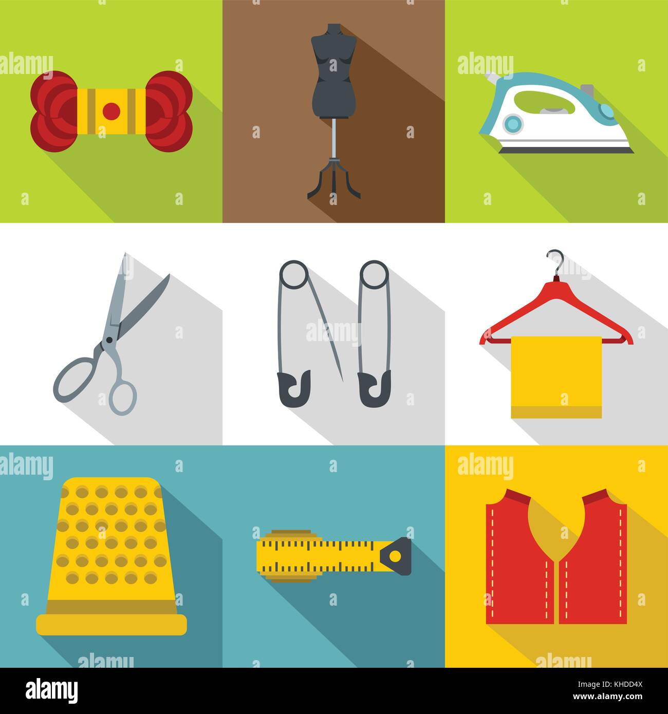 Range of tools for dressmakers icons set Stock Vector Image & Art - Alamy