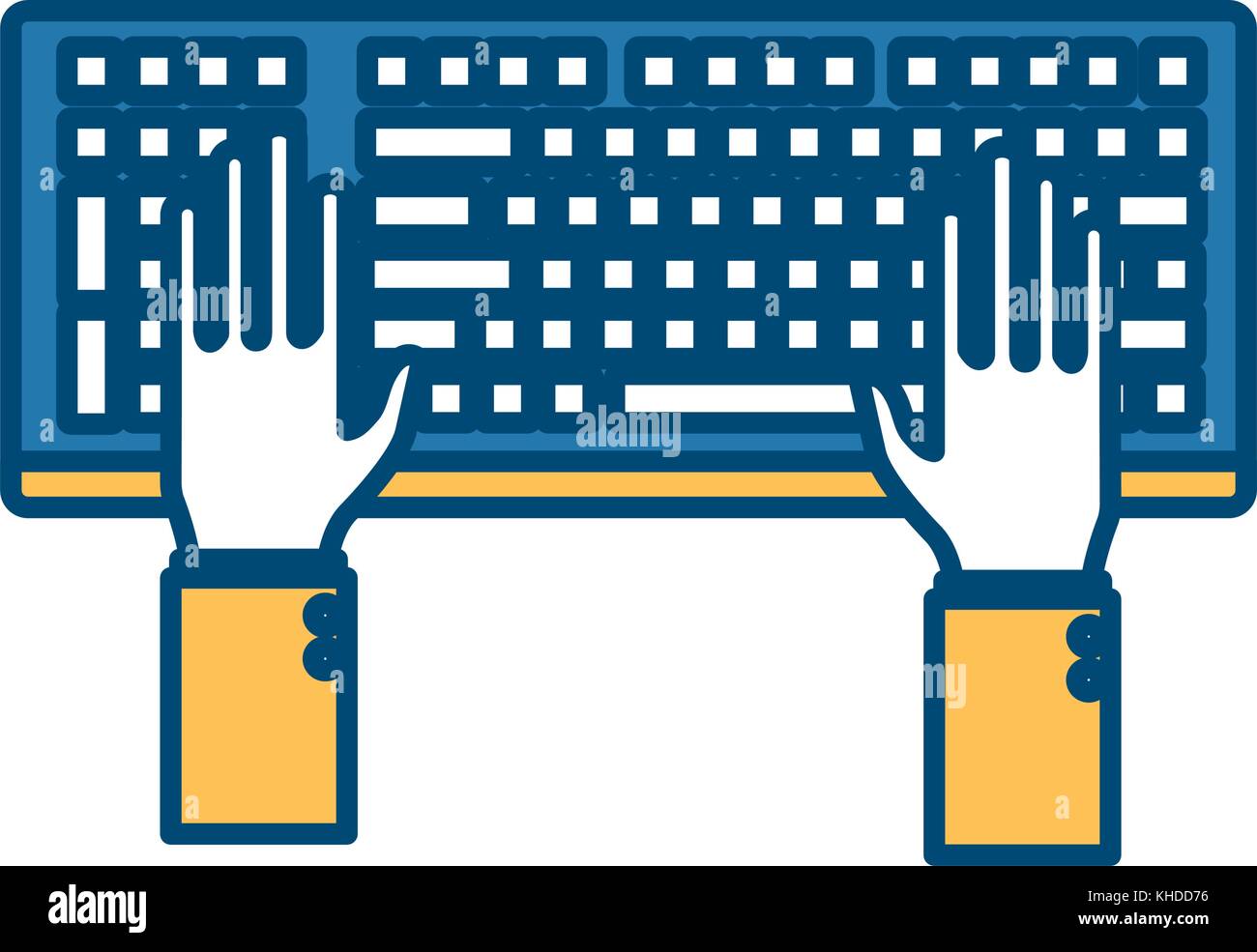 Hands in keyboard Stock Vector Image & Art - Alamy