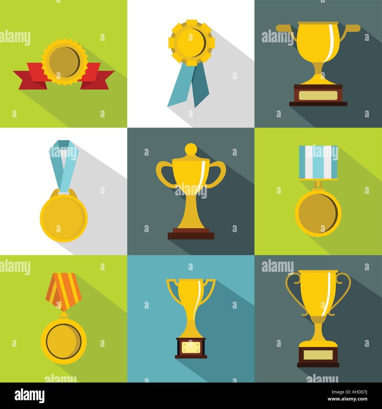 Victory icons set, flat style Stock Vector Image & Art - Alamy