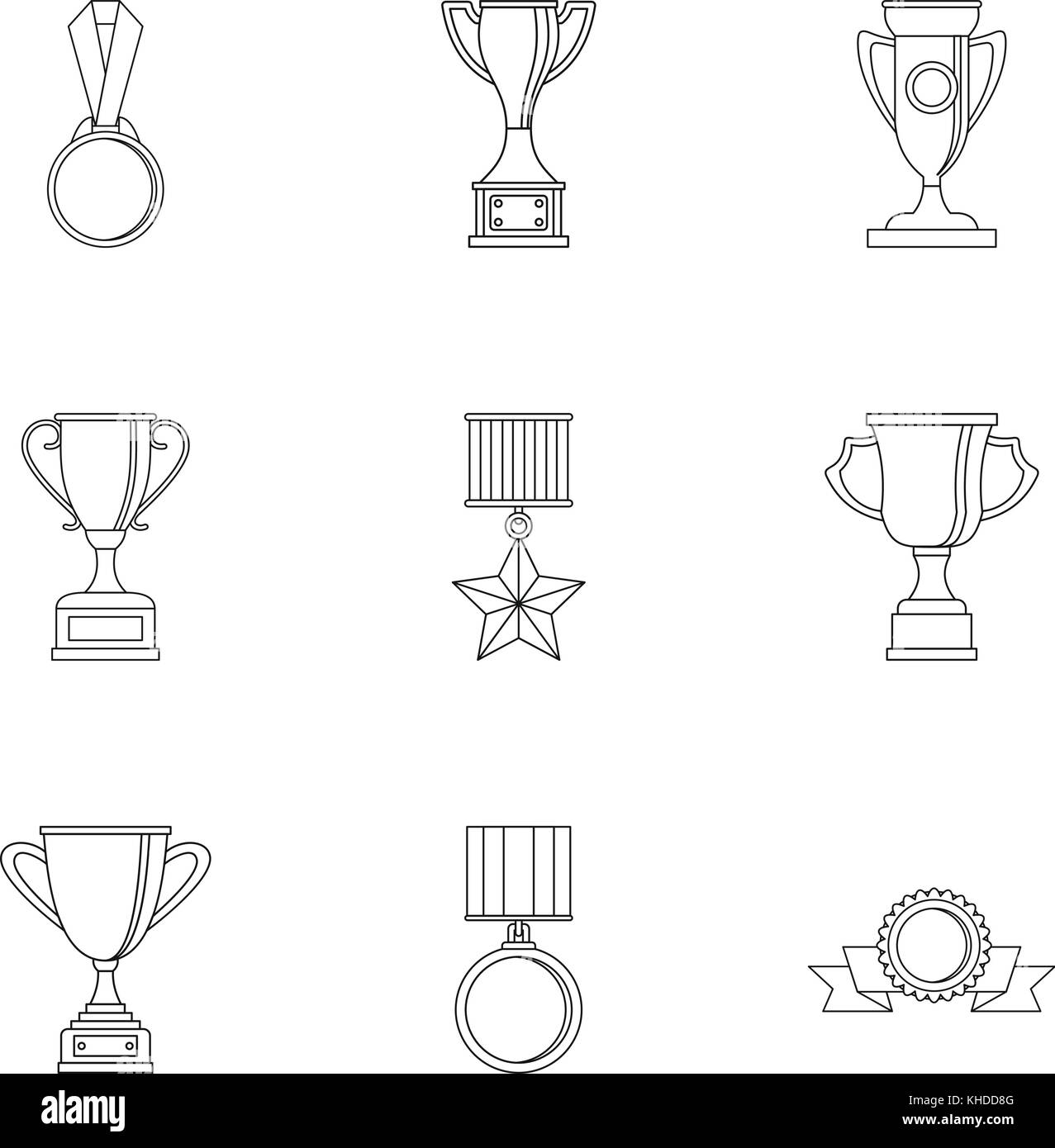 Championship icons set, outline style Stock Vector Image & Art - Alamy
