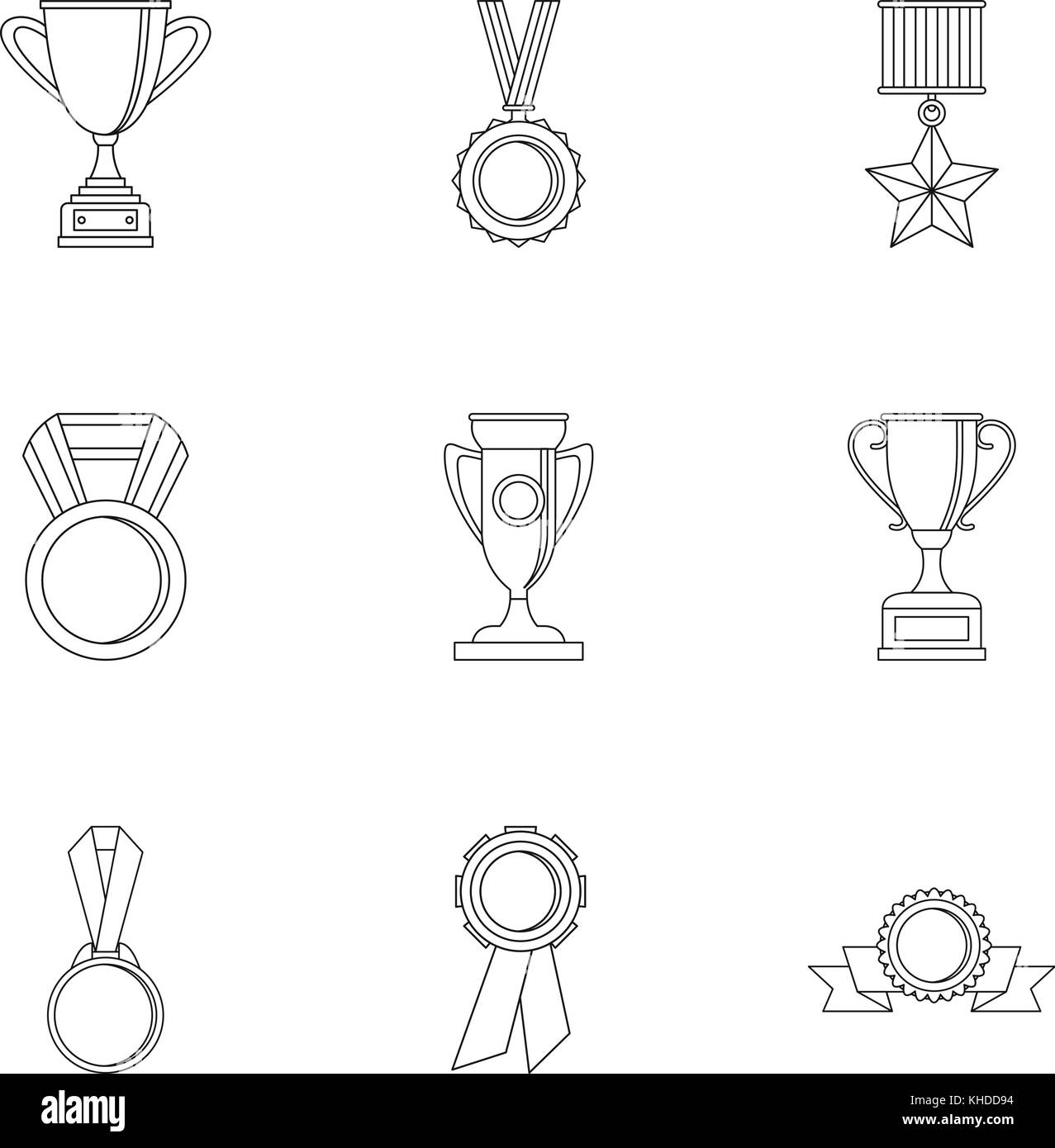 Rewarding icons set, outline style Stock Vector Image & Art - Alamy