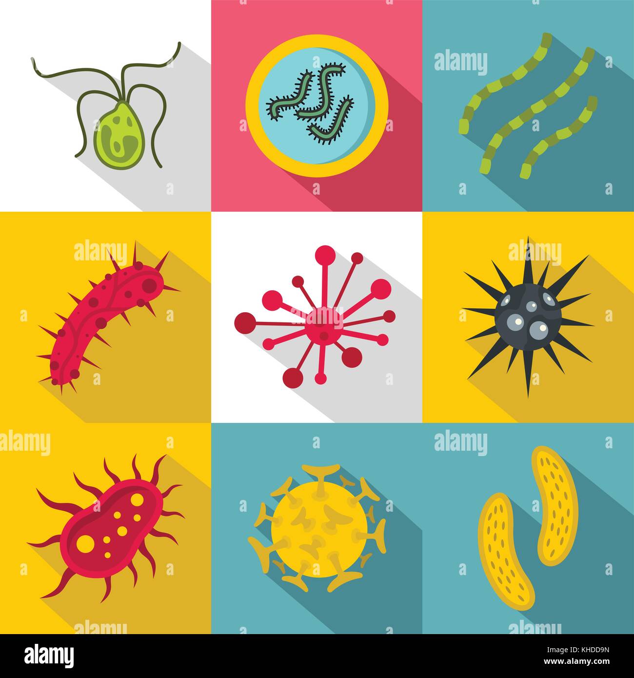 Disease icons set, flat style Stock Vector Image & Art - Alamy