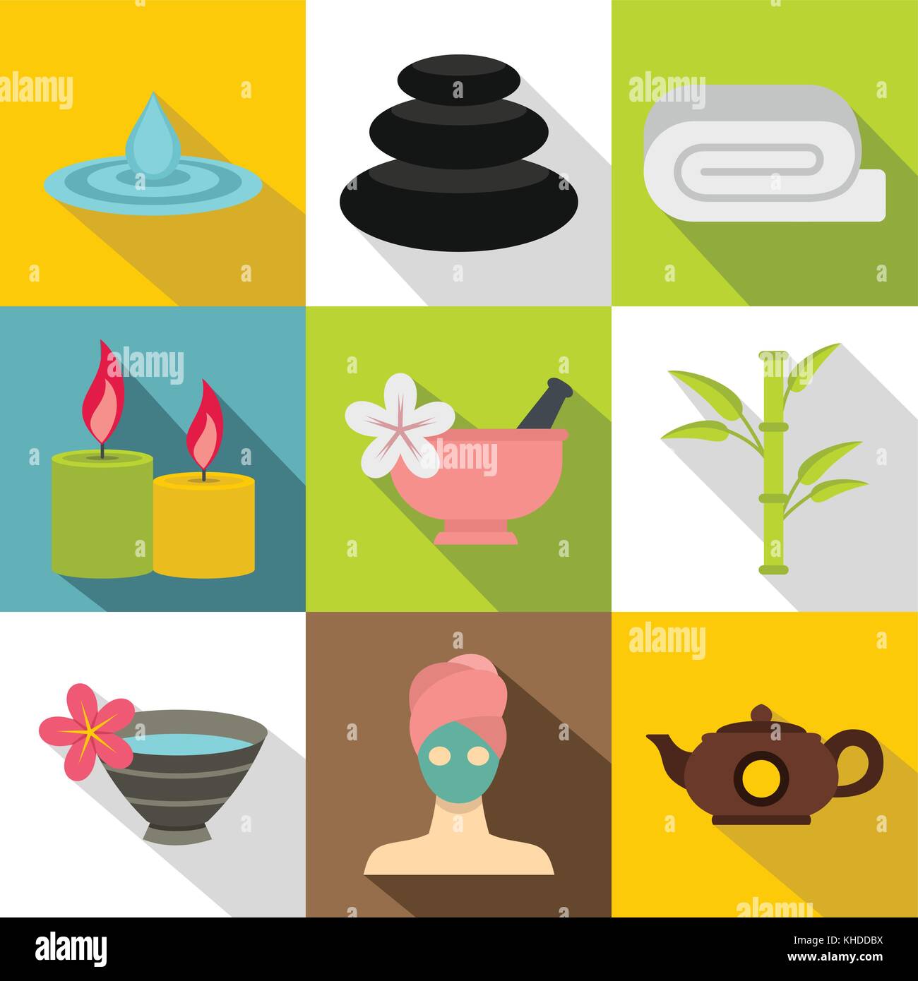 Relax tropical spa woman beauty salon mask Stock Vector Images - Alamy