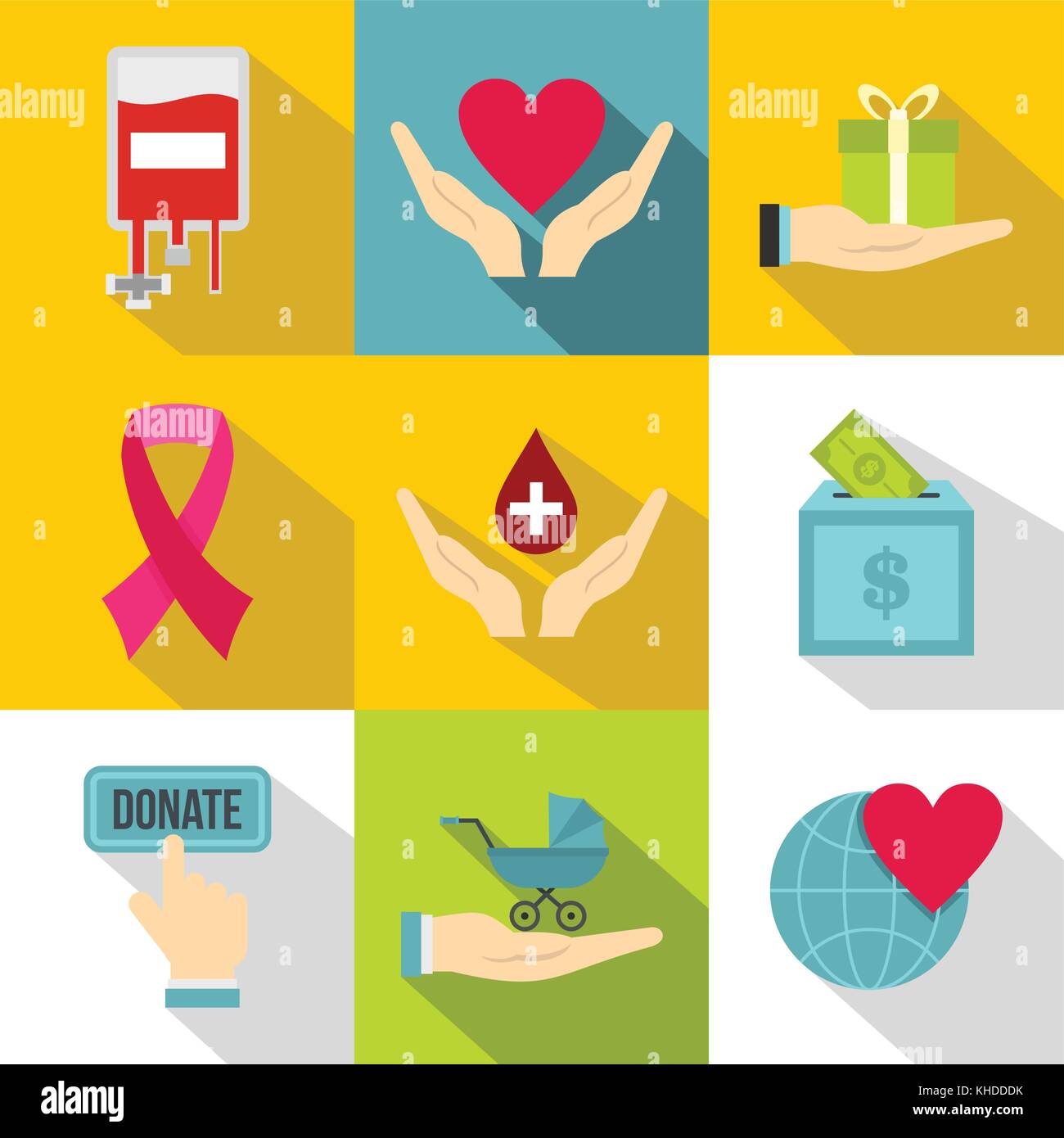 Patronage icons set, flat style Stock Vector Image & Art - Alamy