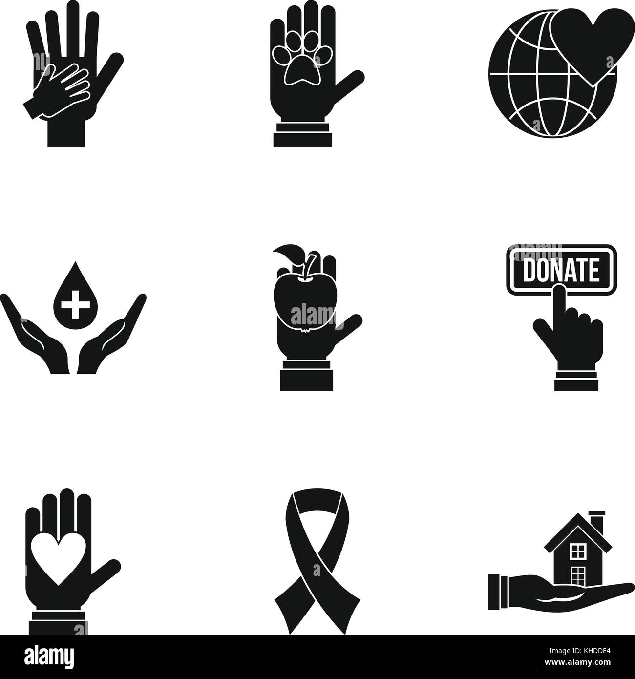 Donation icons set, simple style Stock Vector Image & Art - Alamy