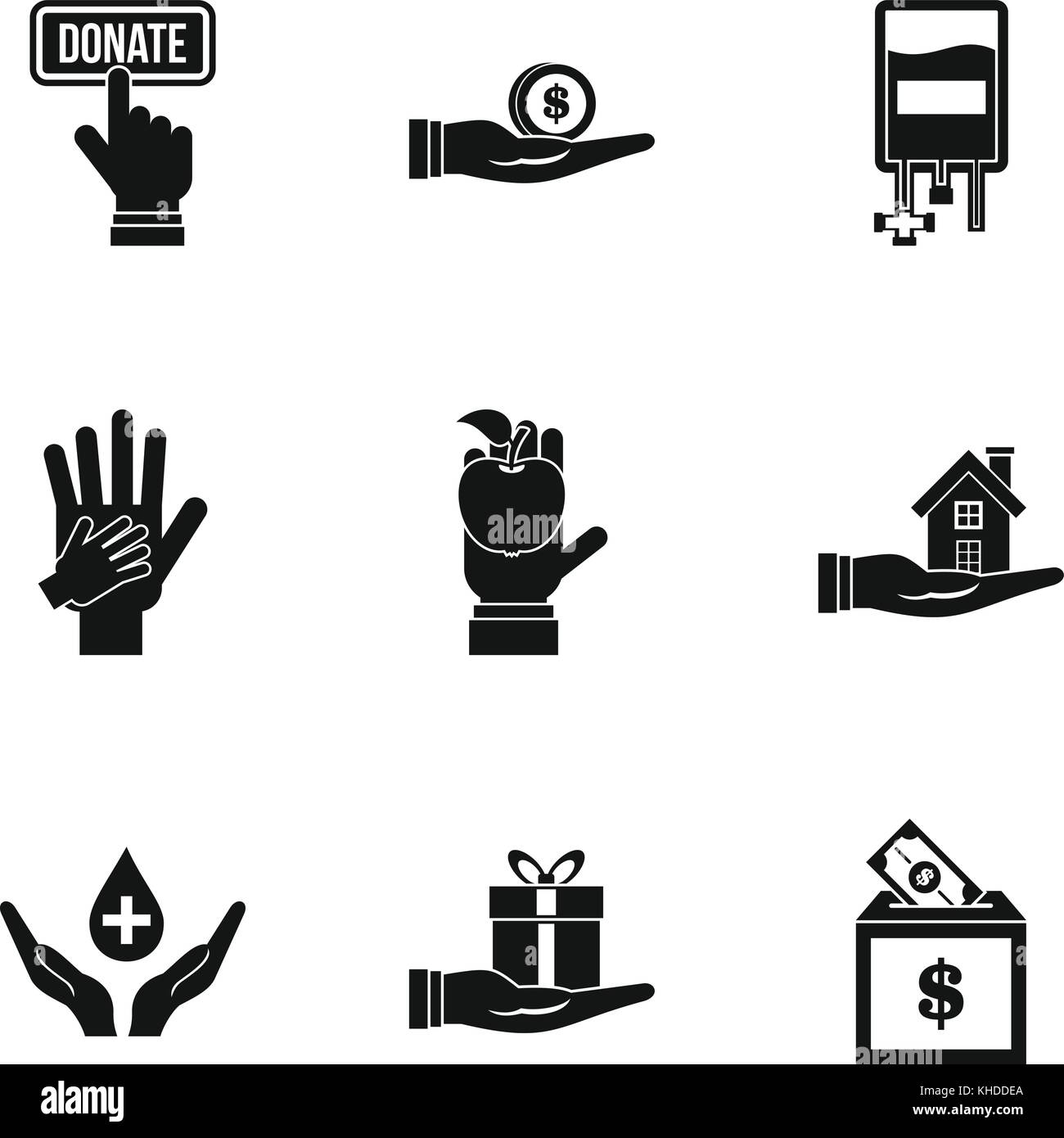Patronage icons set, simple style Stock Vector Image & Art - Alamy
