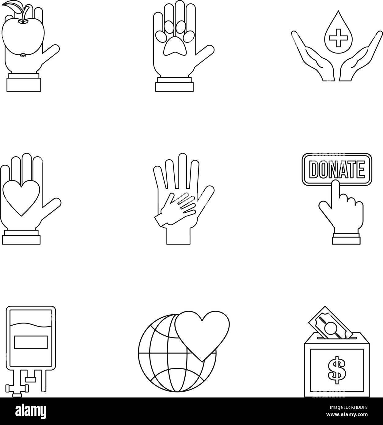 Sponsorship icons set, outline style Stock Vector Image & Art - Alamy