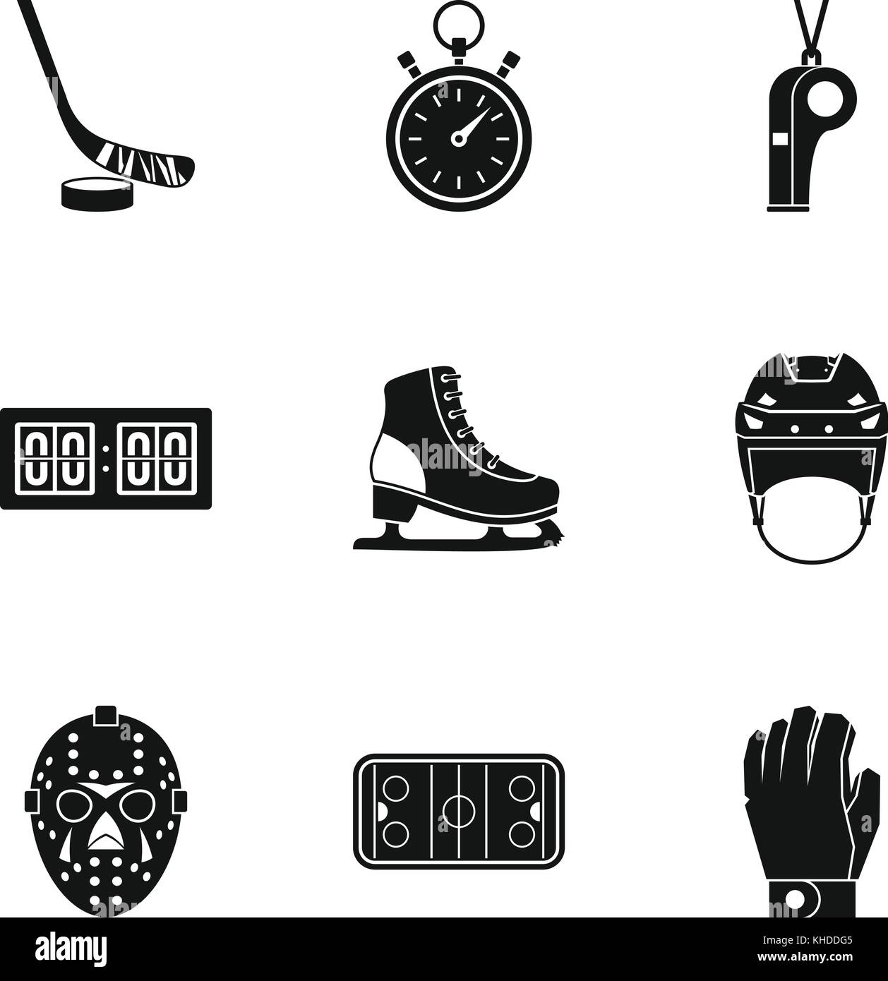 Hockey icons set, simple style Stock Vector Image & Art - Alamy