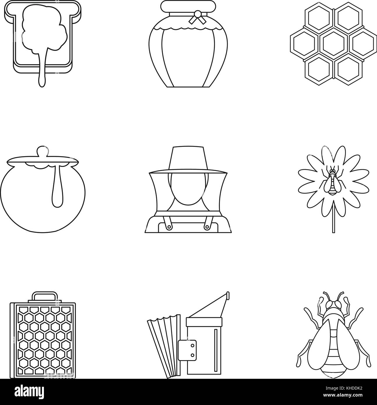 Beekeeping icons set, outline style Stock Vector Image & Art - Alamy