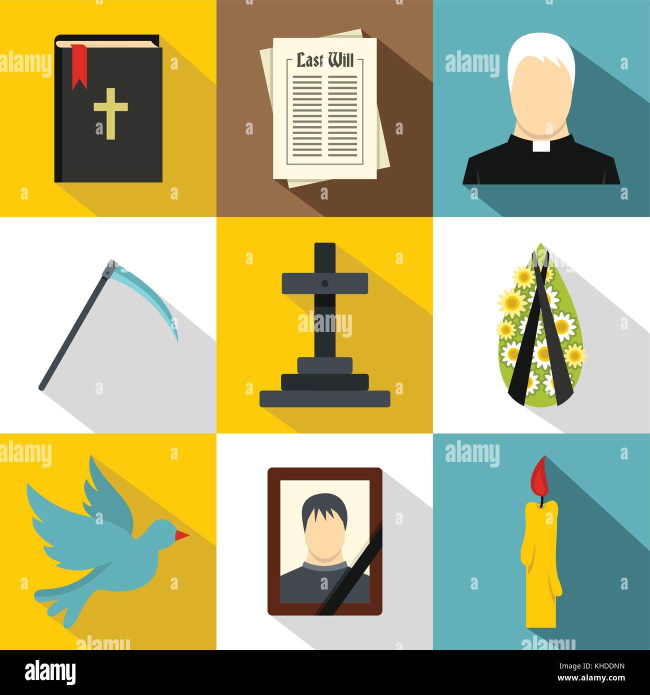 Death icons set, flat style Stock Vector Image & Art - Alamy