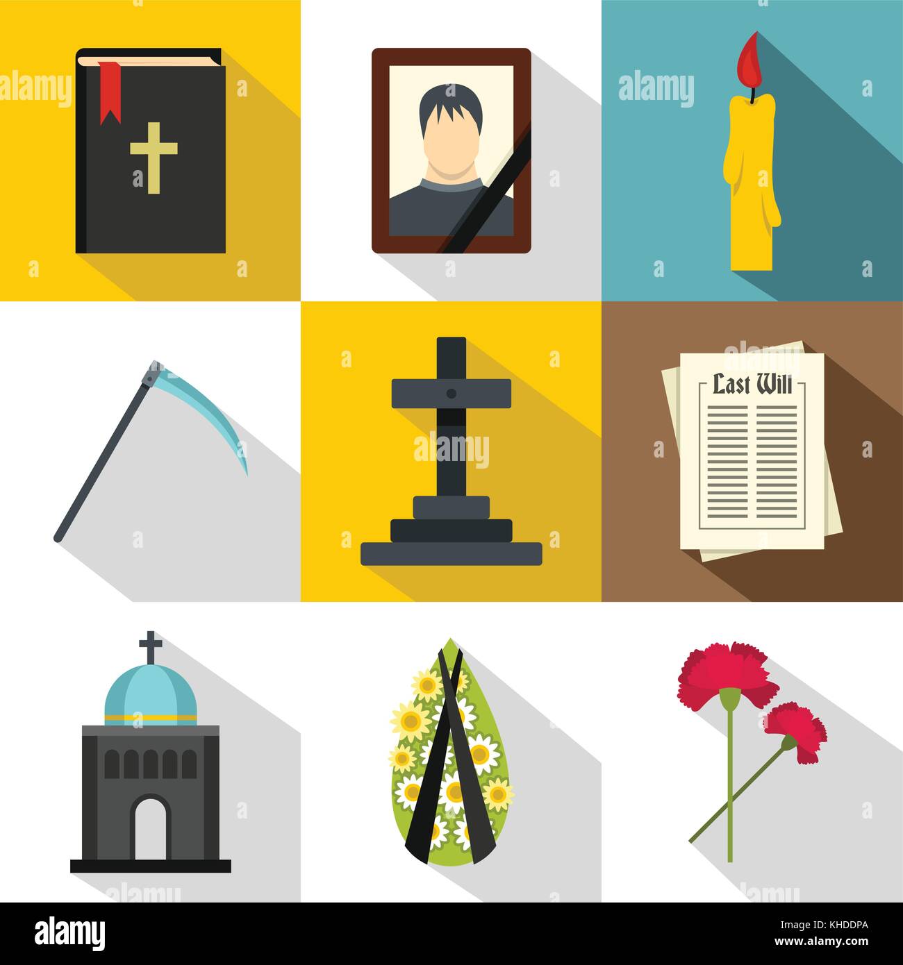 Death of person icons set, flat style Stock Vector Image & Art - Alamy