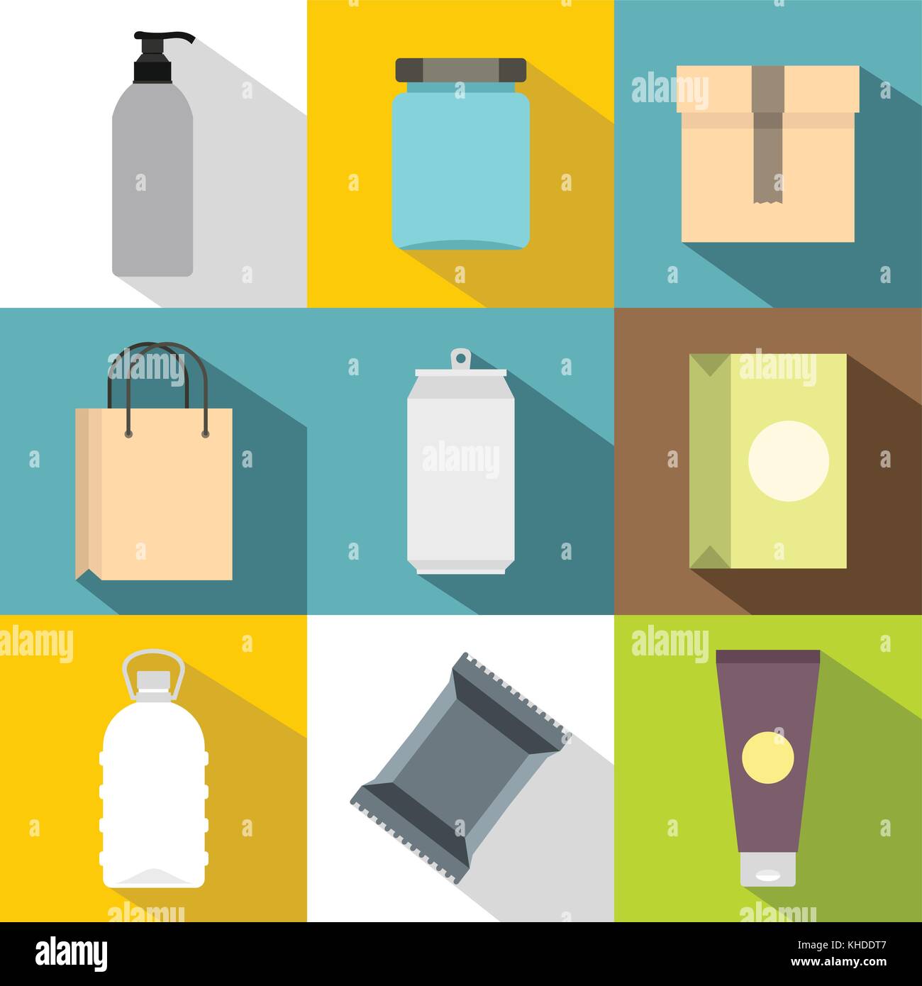 Package icons set, flat style Stock Vector Image & Art - Alamy