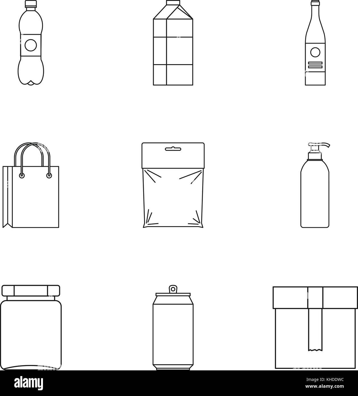Packaging icons set, outline style Stock Vector Image & Art - Alamy