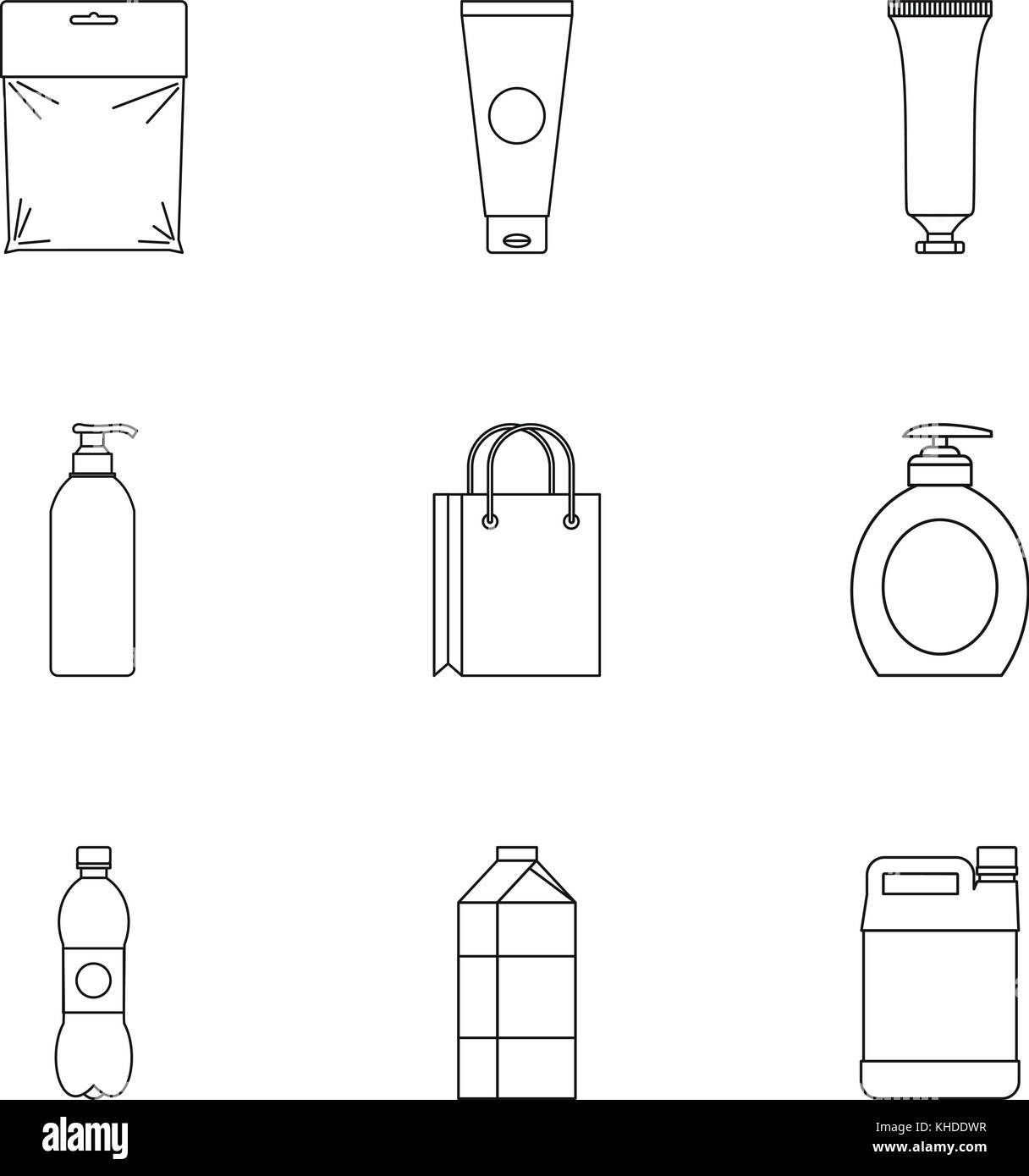 Container icons set, outline style Stock Vector Image & Art - Alamy