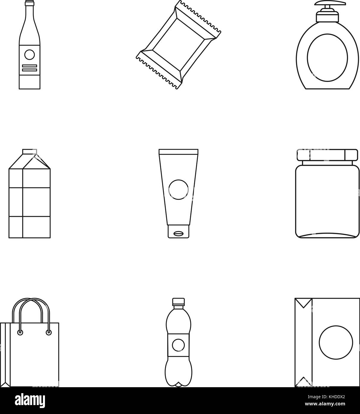 Packing icons set, outline style Stock Vector Image & Art - Alamy
